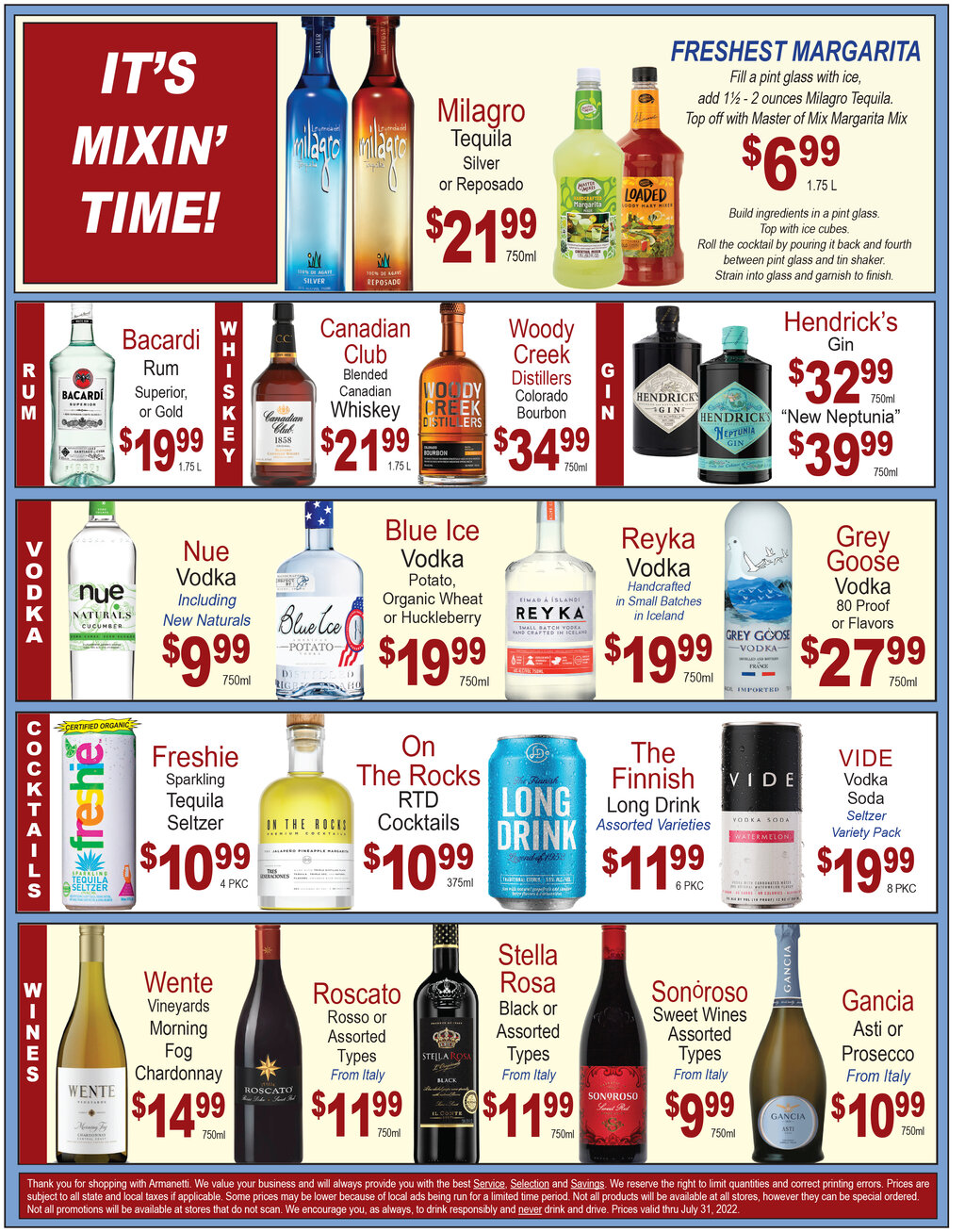 Town $ Country Liquors Monthly Ad - Armanetti Beverage Marts Corporate Office, Lombard, IL