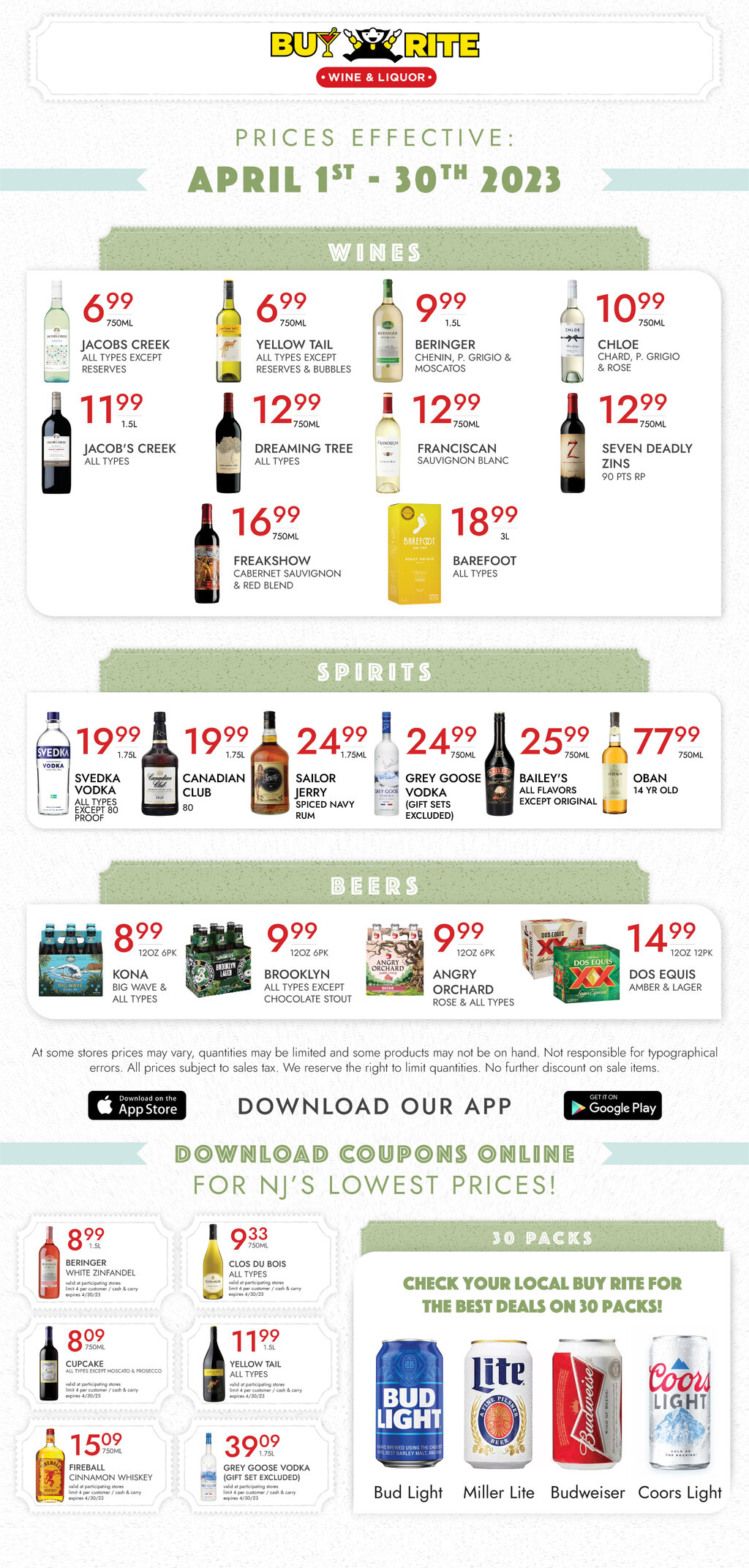 Monthly Specials – Buy Rite Liquors - The best selection and prices for ...