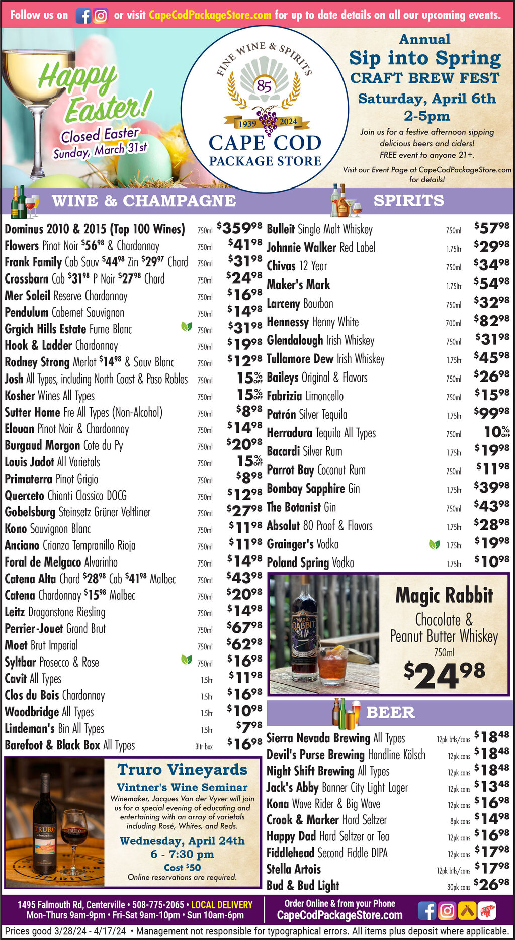 Current Specials - Cape Cod Package Store Fine Wine & Spirits ...