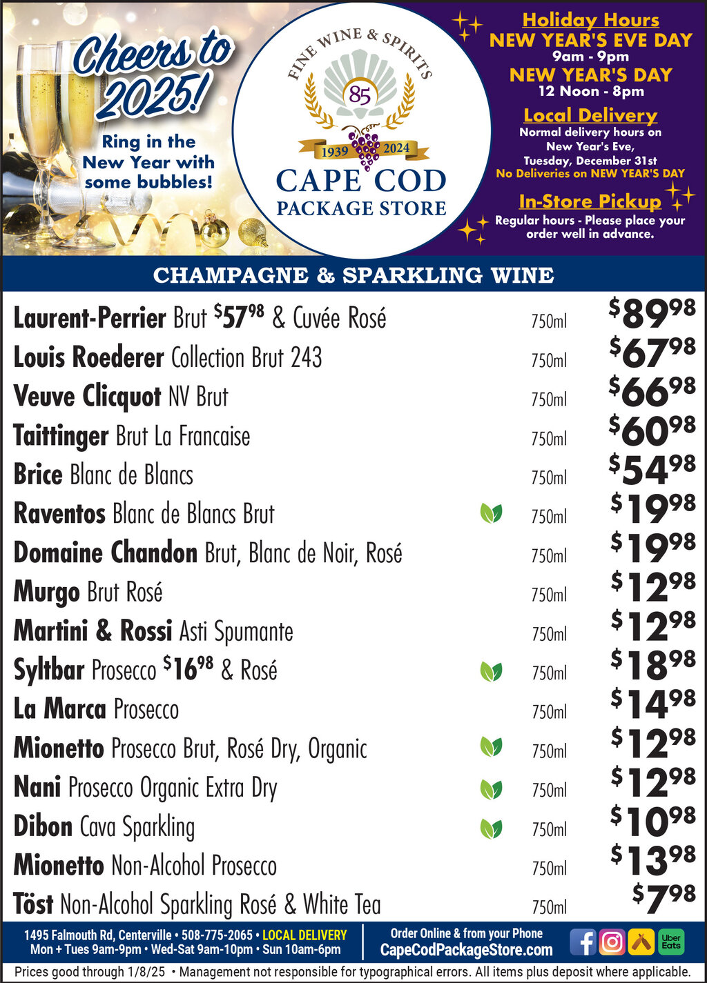 Current Specials - Cape Cod Package Store Fine Wine & Spirits ...