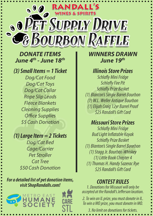 Pet Supply Drive & Bourbon Raffle - Randall's