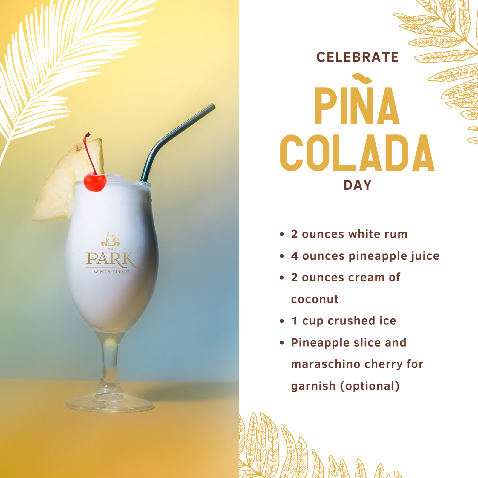 The Piña Colada's Origin Story - The Park Wine and Spirits, BEER, WINE ...