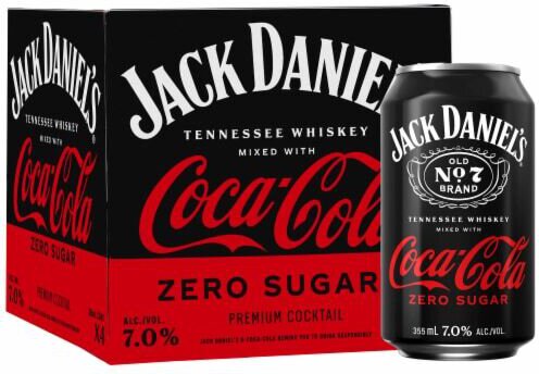 Jack Daniel's And Coca Cola Zero Sugar RTD Cocktail Cans - Redstone ...