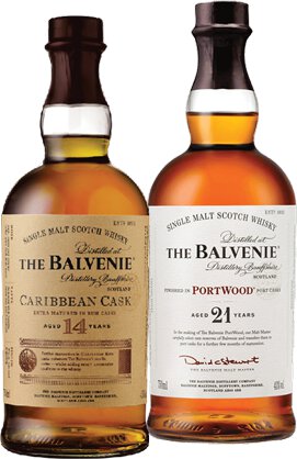 Combo: The Balvenie 14 Year Caribbean | 21 Year Portwood 1x750mL Ea ...