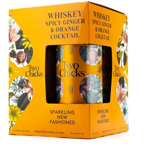 Two Chicks Sparkling New Fashioned Whiskey Spicy Ginger & Orange ...