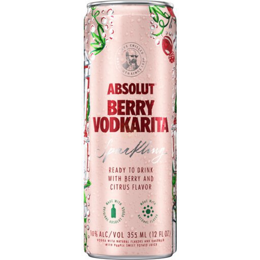 Absolut Berry Vodkarita RTD Cocktail Cans - Total Beverage
