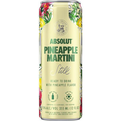 Absolut Vodka Soda Pineapple Martini RTD Cocktail Cans - Beer, Wine ...