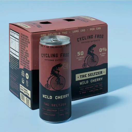Cycling Frog THC CBD Seltzer Wild Cherry 12OZ - Beer Universe Albany NY
