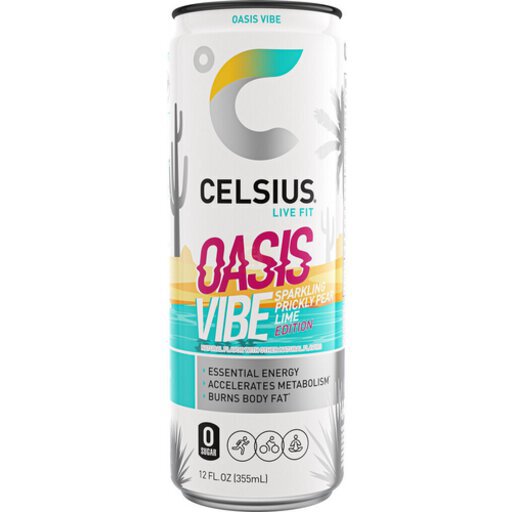 Celsius Live Fit Energy Drink Oasis Vibe Sparkling Prickly Pear Lime ...